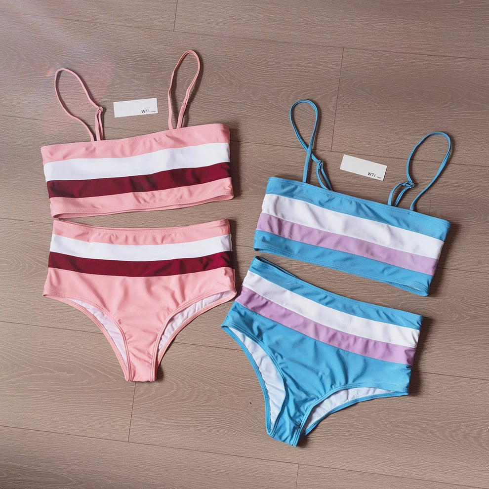 Tropical Floral Brazilian Bikini Swimwear | Color Block Bathing suit ...
