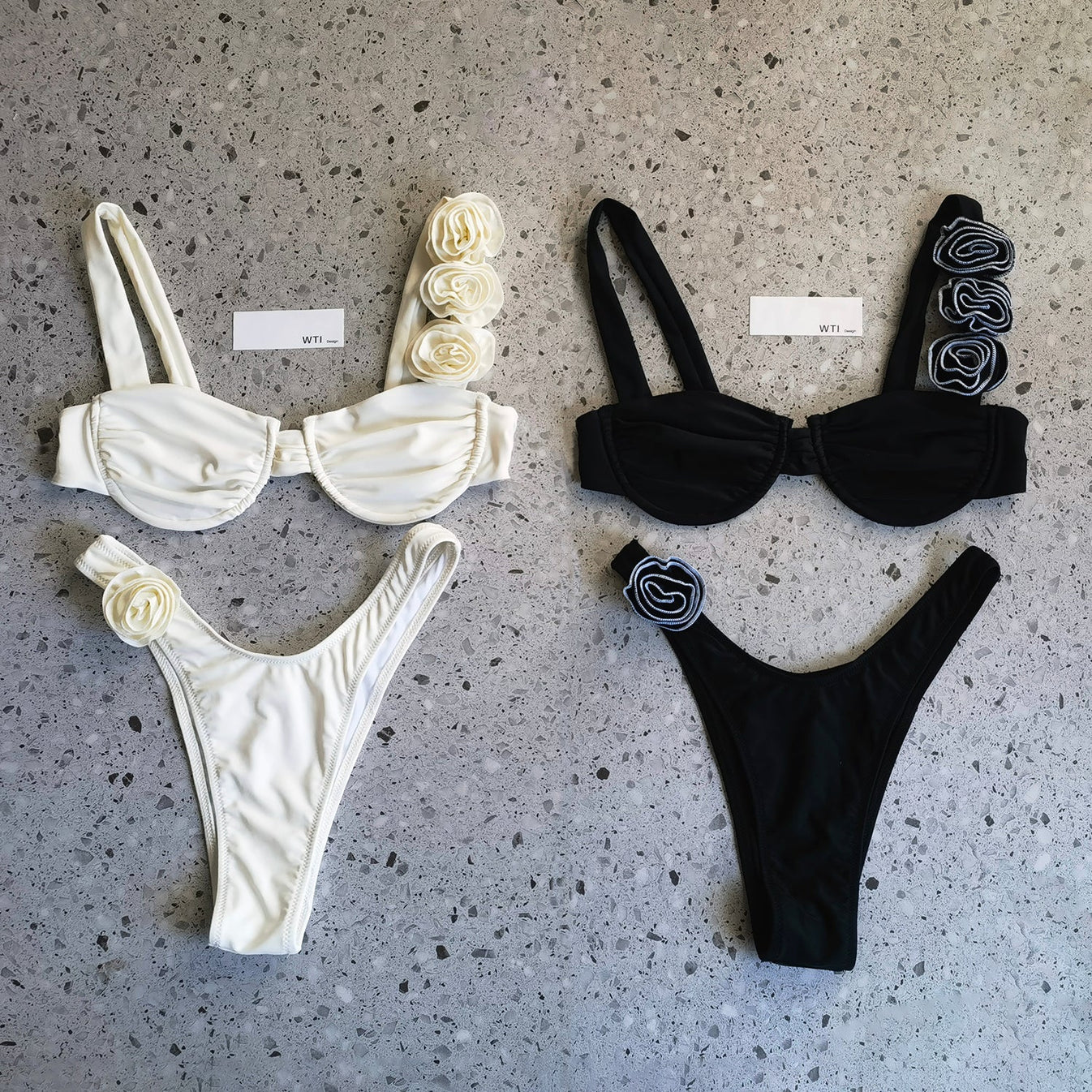 Cute 3D Petals Underwire Bikinis Swimwear – W.T.I. Design