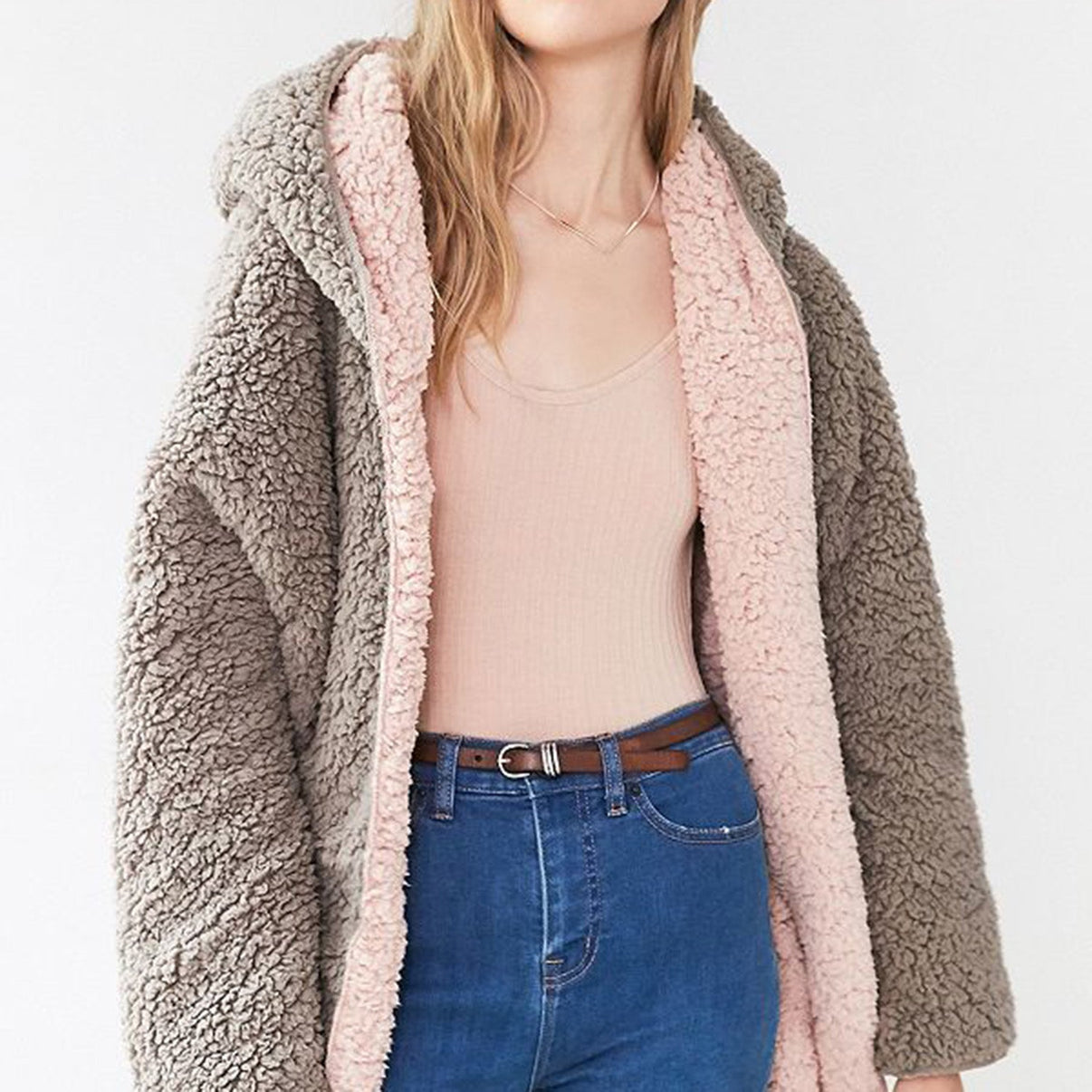 Reversible Oversized Soft Fuzzy Hoodie Coat – W.T.I. Design